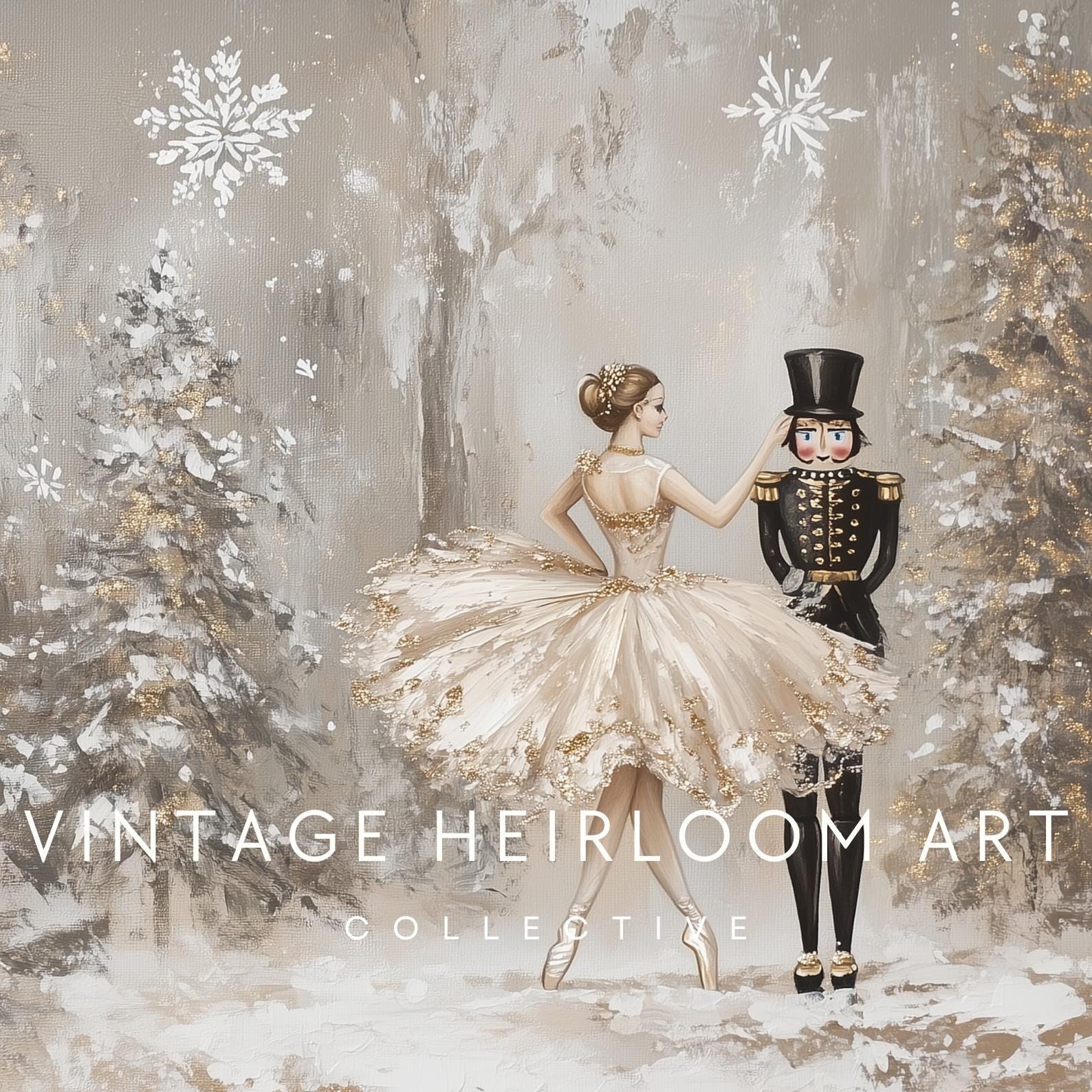 Vintage Christmas Ballerina Nutcracker Frame TV Art, Christmas Decor ...