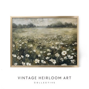 Spring Meadow Painting | Oil Painting | Vintage Landscape Print ...