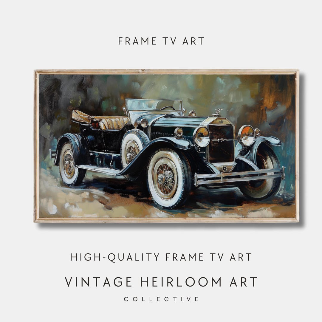 Vintage Rolls Royce Frame TV Art | Antique Car Digital Download for ...