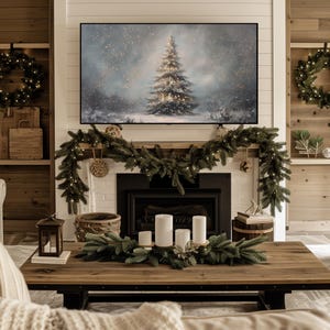 Christmas Tree Frame Tv Art, Christmas Decor, Vintage Christmas Tree ...