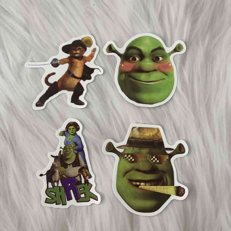 Shrek Stickers Cool Waterproof Sticker Luggage Skateboard Guitar ...