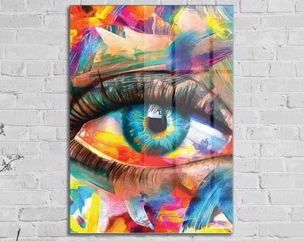 Tempered Glass Wall Art, Eye Wall Art, Glass Wall Art, Wall Hangings ...
