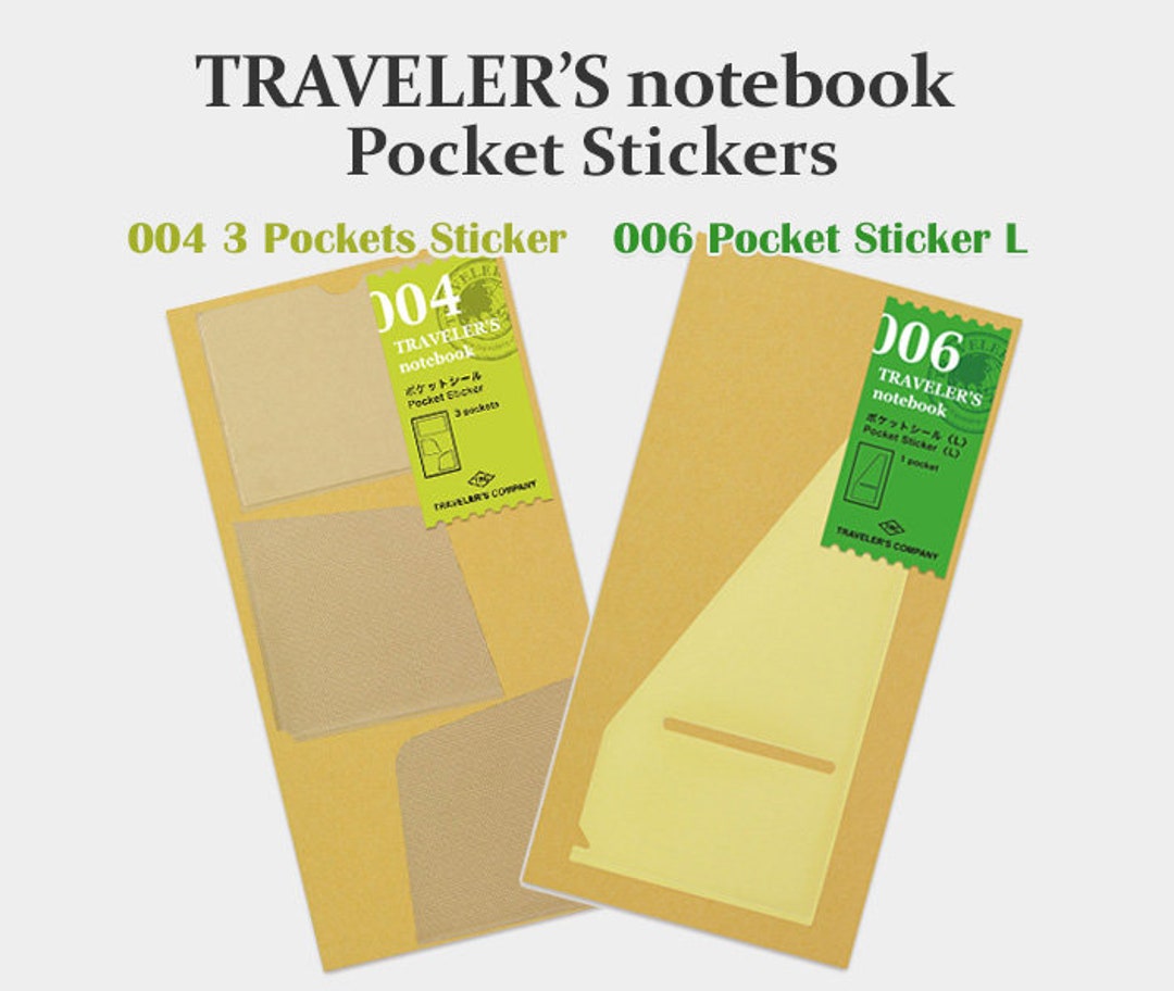Traveler's Notebook 004 3-pockets Sticker/ 006 Pocket Sticker (L), PVC ...