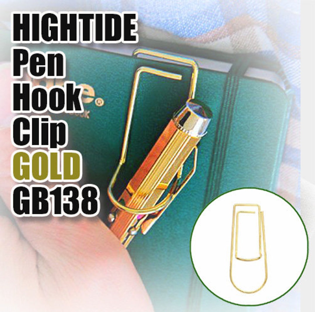 HIGHTIDE Pen Hook Clip, for Planner Journal Notebook, Pen Holder, Gold ...