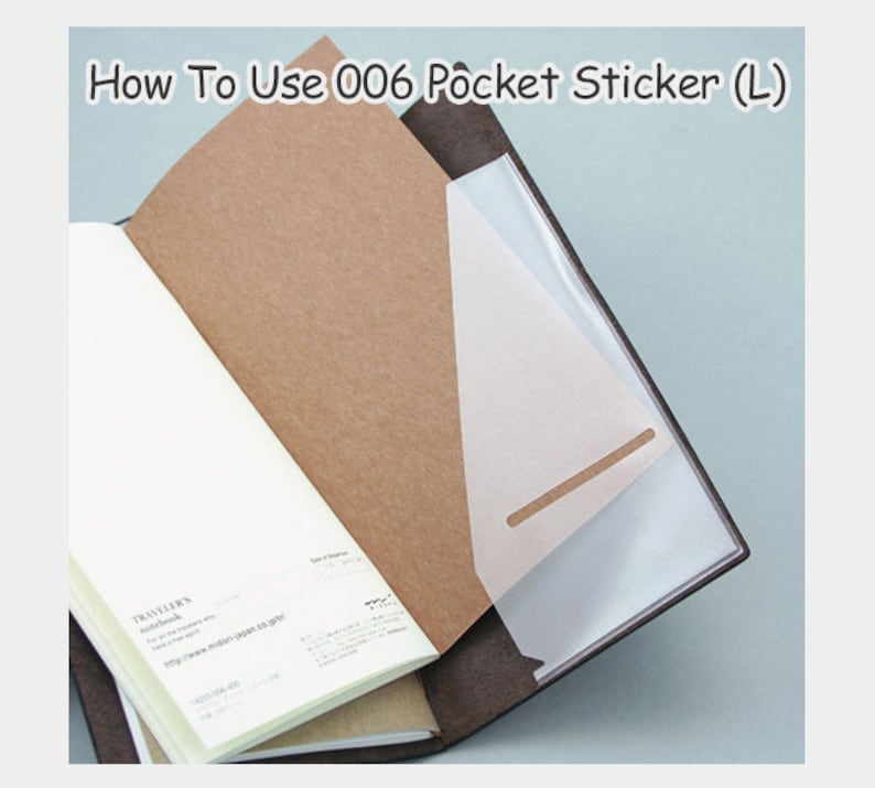 Traveler's Notebook 004 3-pockets Sticker/ 006 Pocket Sticker (L), PVC ...