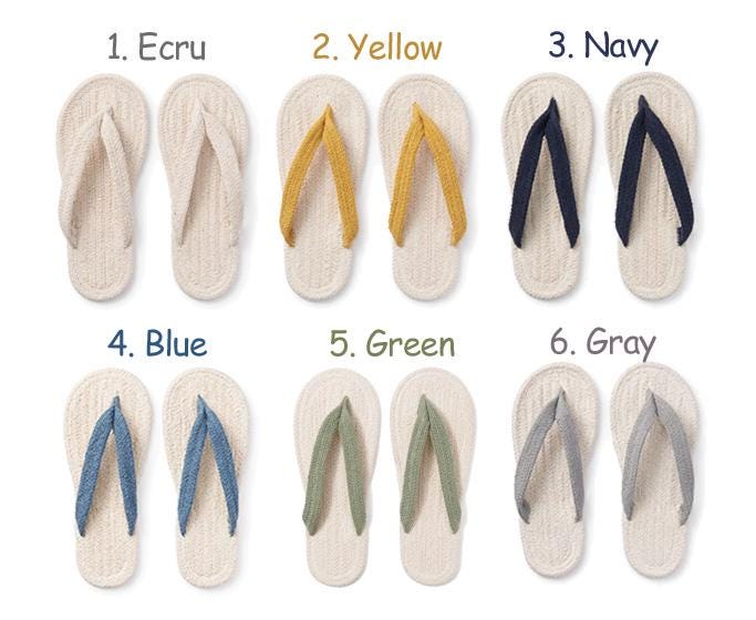 MUJI JAPAN Cotton Room Sandals With Thongs, Flip Flop Type Slippers ...