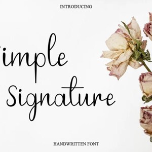 Simple Signature Font, Handwritten Script Font, Personal Signature Font ...