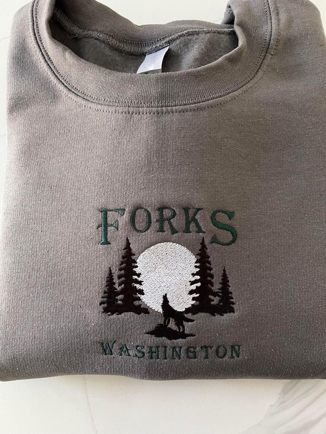 Vintage Forks Embroidered Gray Sweatshirt Unisex Forks Washington ...