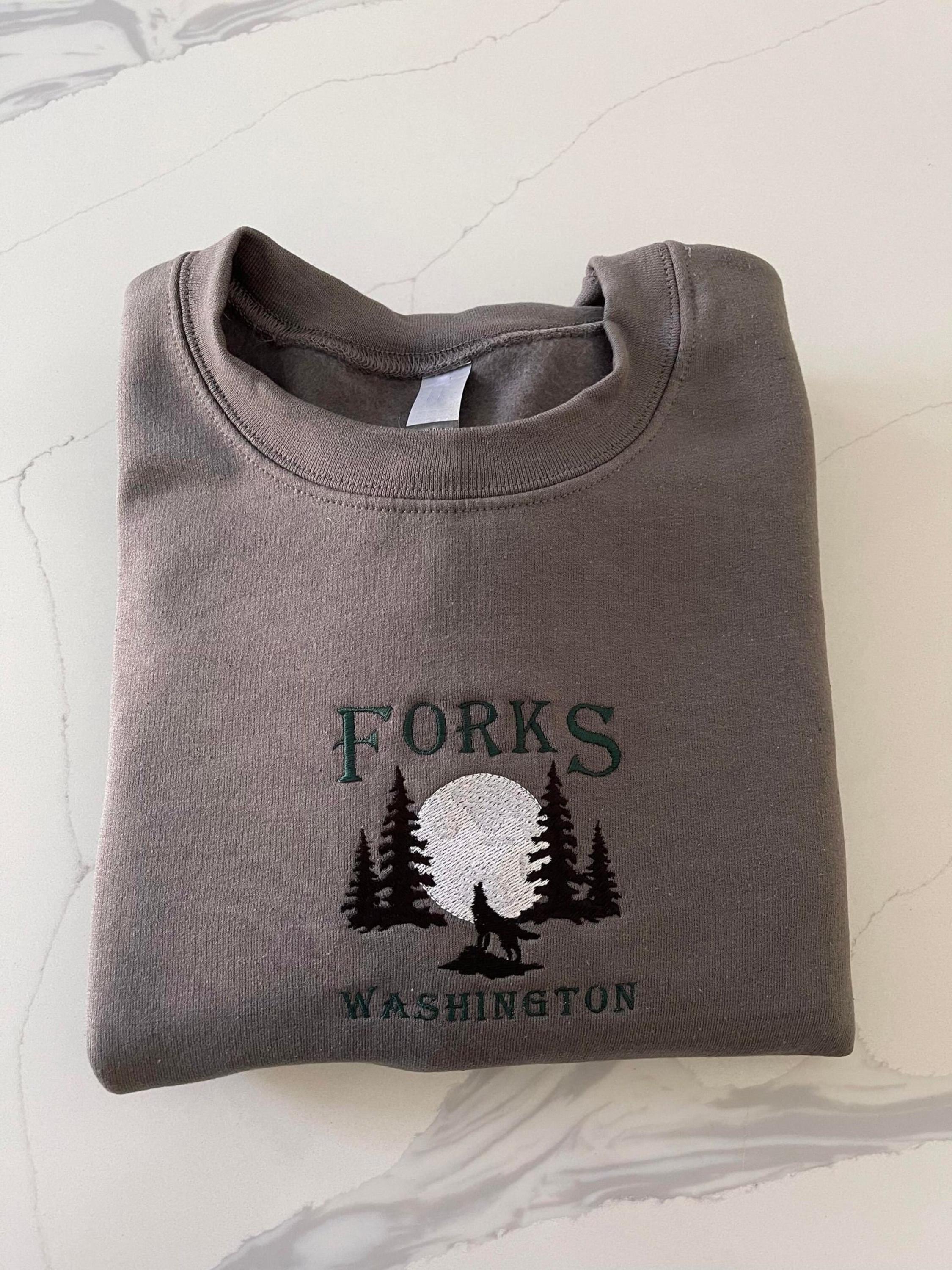 Vintage Forks Embroidered Gray Sweatshirt Unisex Forks Washington ...