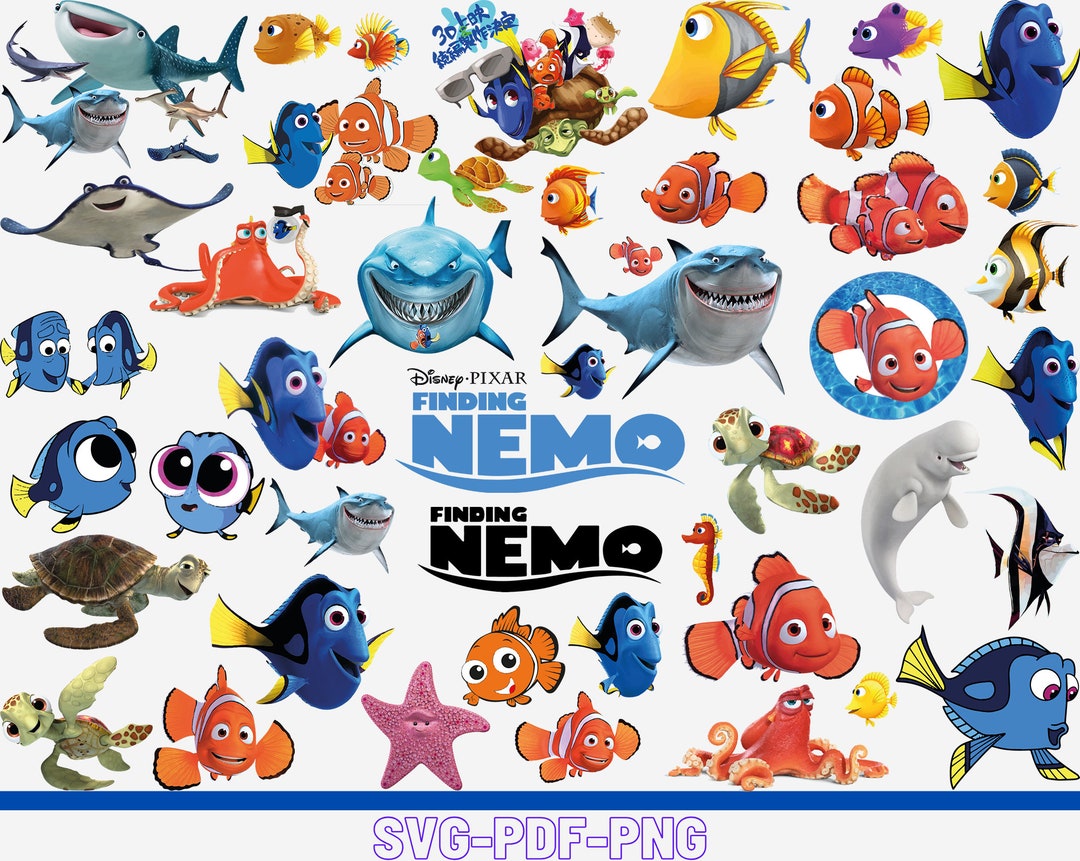 Nemo Layered Svg,png,pdf Nemo PNG, Dory SVG, Finding Nemo Clipart for ...