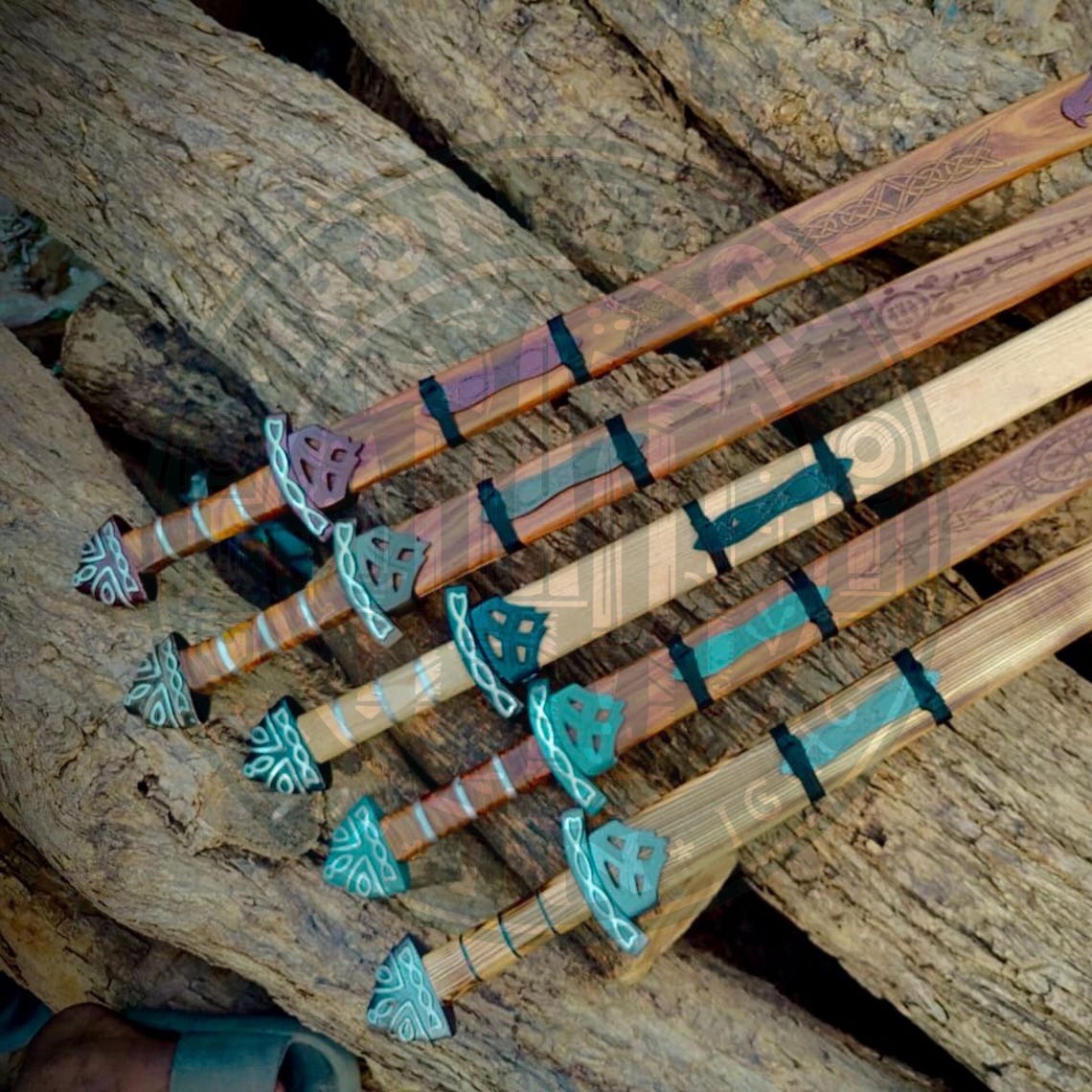 Set of 5 Viking Northmen Sword, Customized Handmade Viking Medieval ...
