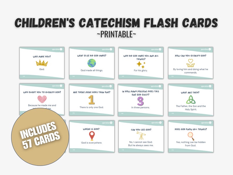 Children's Catechism Flash Cards, Westminster Shorter Catechism, the ...