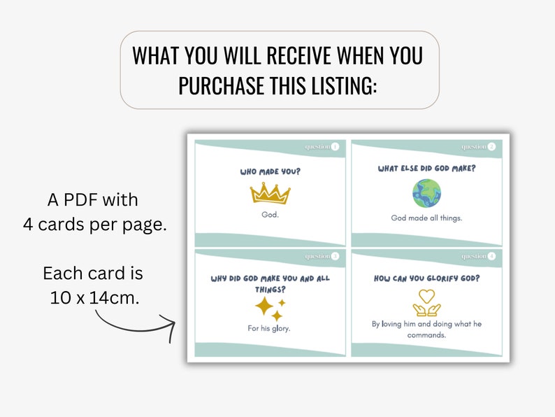 Children's Catechism Flash Cards, Westminster Shorter Catechism, the ...