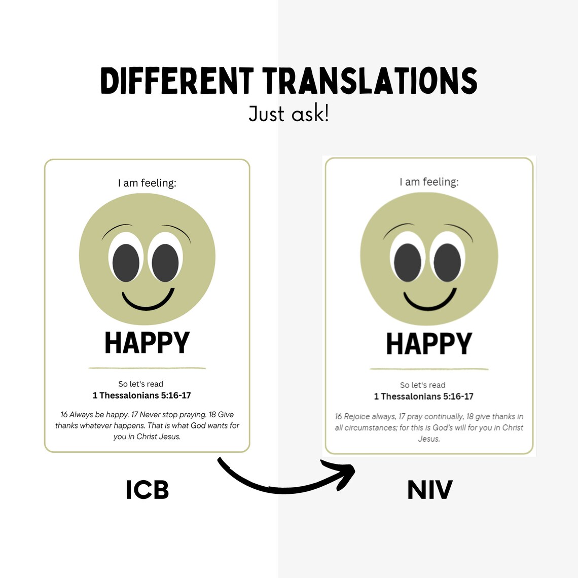 Emotion Flash Cards With Bible Verses, Emotion Faces, Emotions Clipart ...