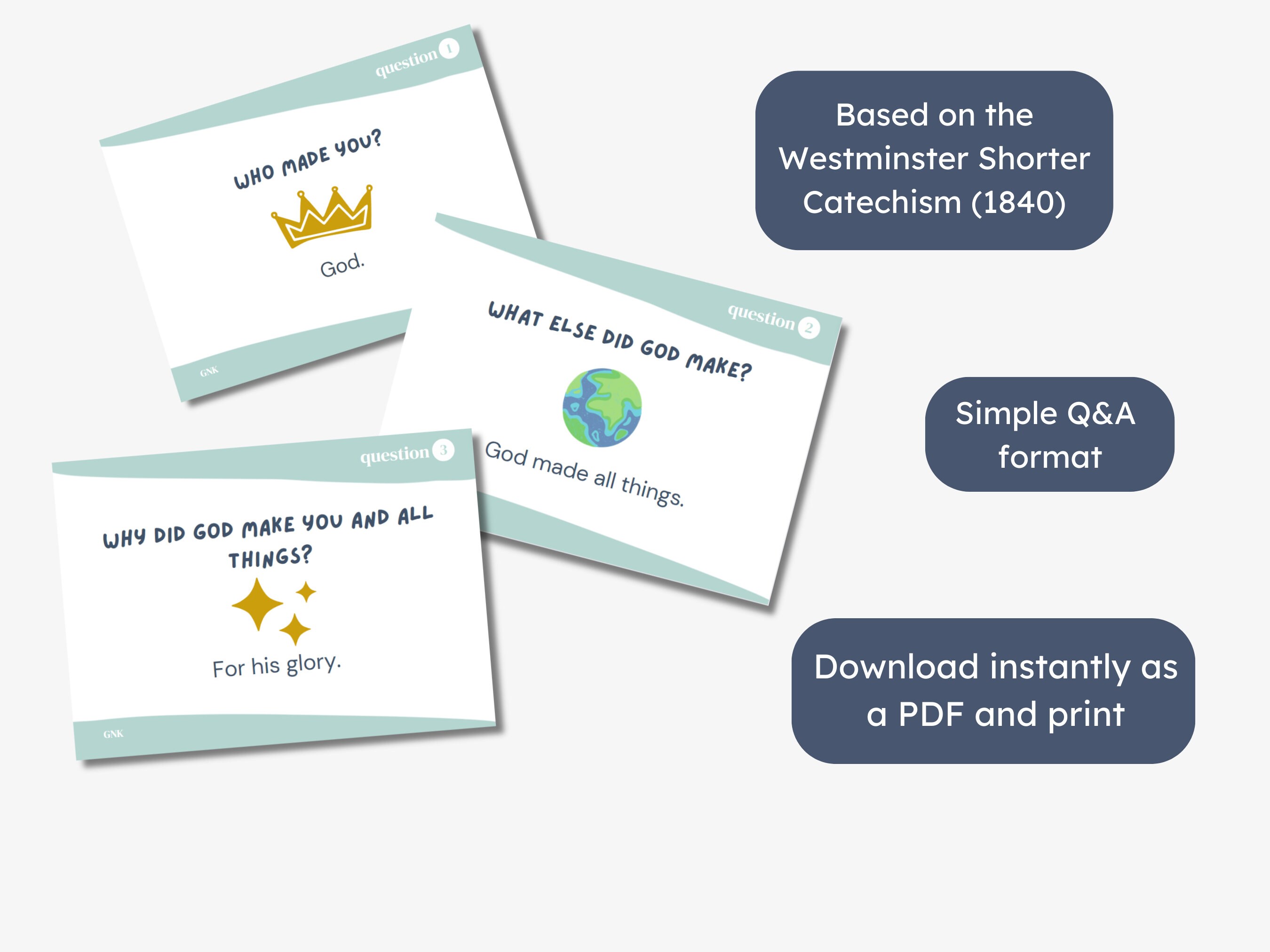 Children's Catechism Flash Cards, Westminster Shorter Catechism, the ...