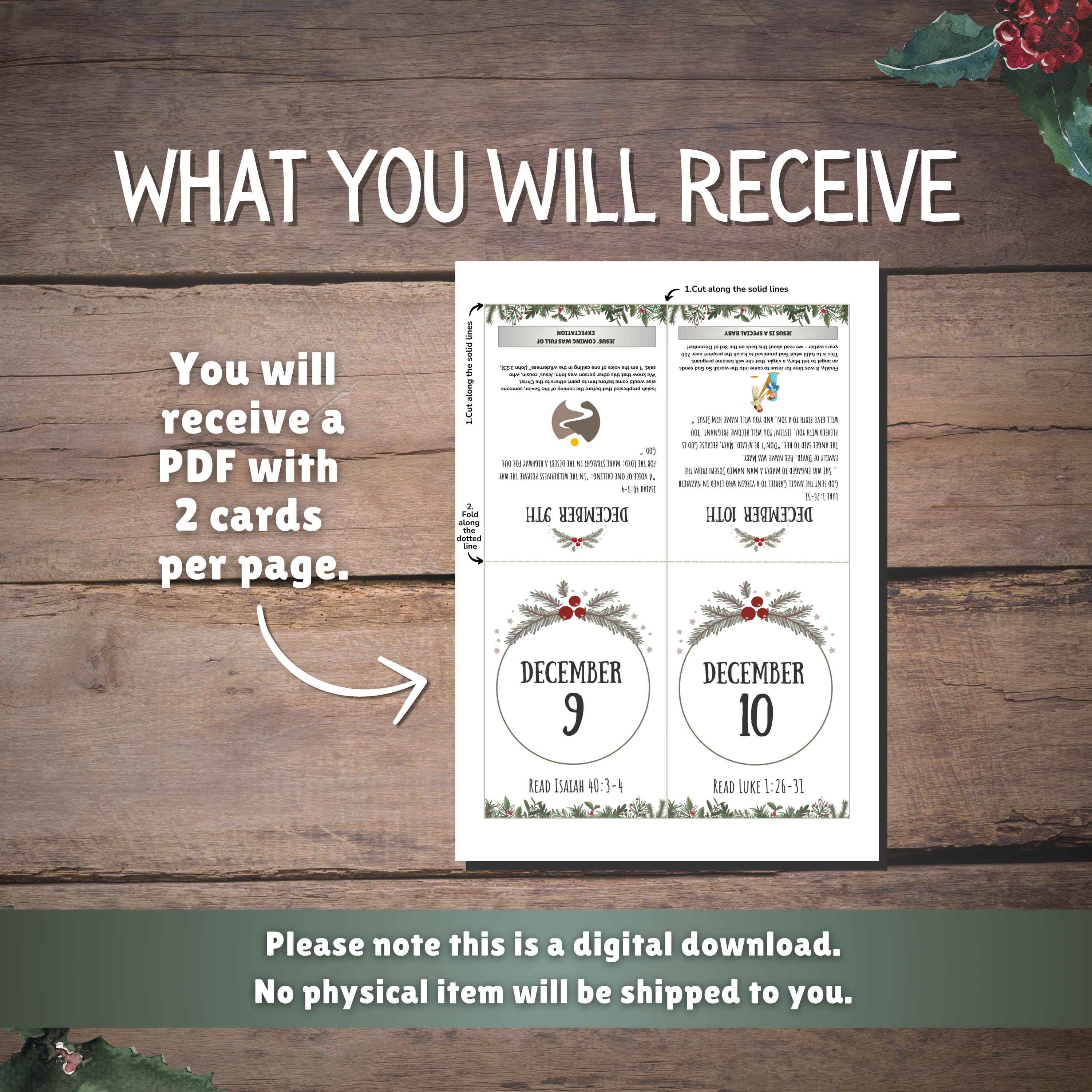 Advent Scripture Cards | Countdown to Christmas | Christian Kids ...
