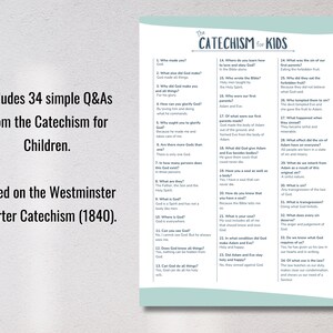 Catechism for Children Poster, Christian Kids Wall Art, Westminster ...