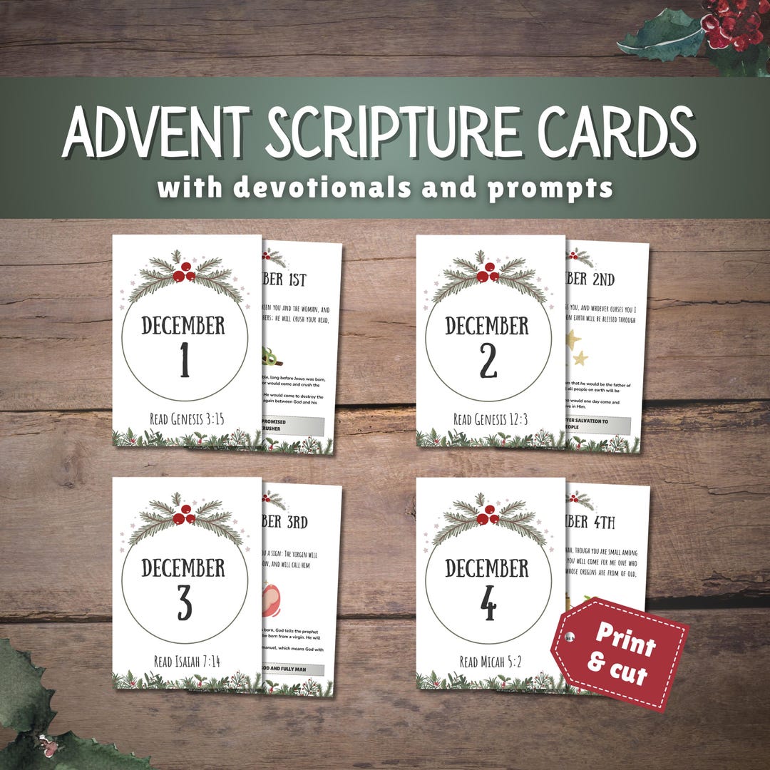 Advent Scripture Cards | Countdown to Christmas | Christian Kids ...