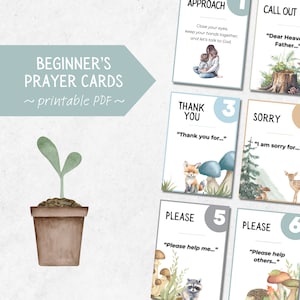 How to Pray Cards for Kids | Beginner Prayer Cards | Teach Little Ones ...