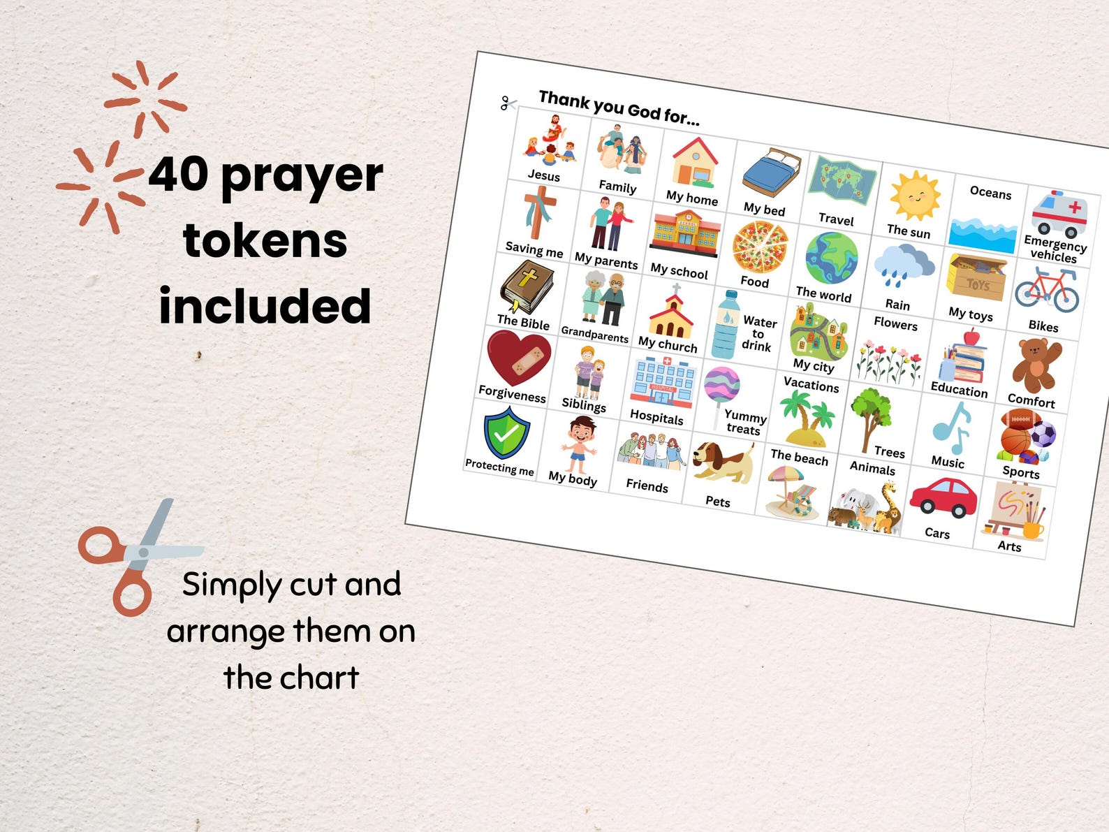 Weekly Prayer Chart for Kids and Preschoolers, Printable, Visual ...
