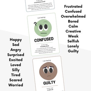 Emotion Flash Cards With Bible Verses, Emotion Faces, Emotions Clipart ...