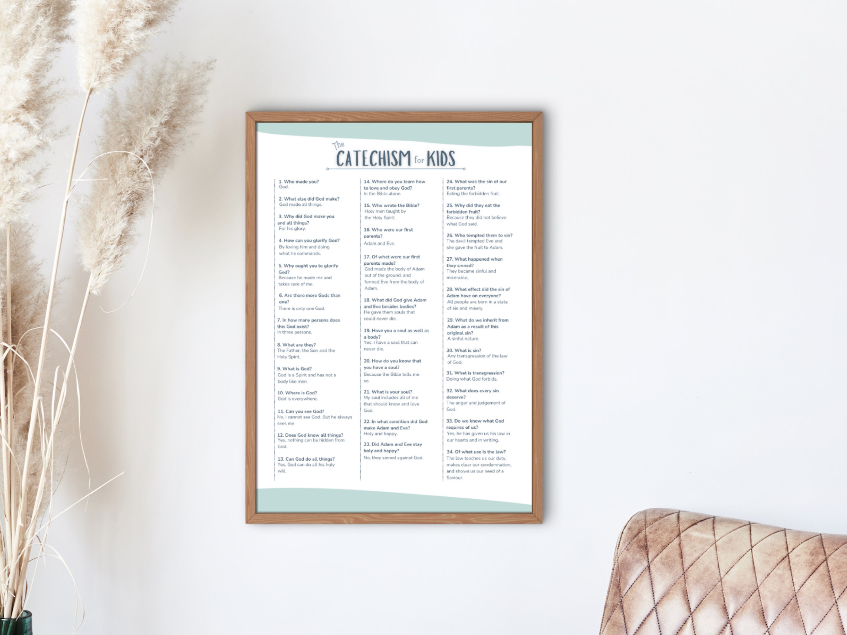 Catechism for Children Poster, Christian Kids Wall Art, Westminster ...