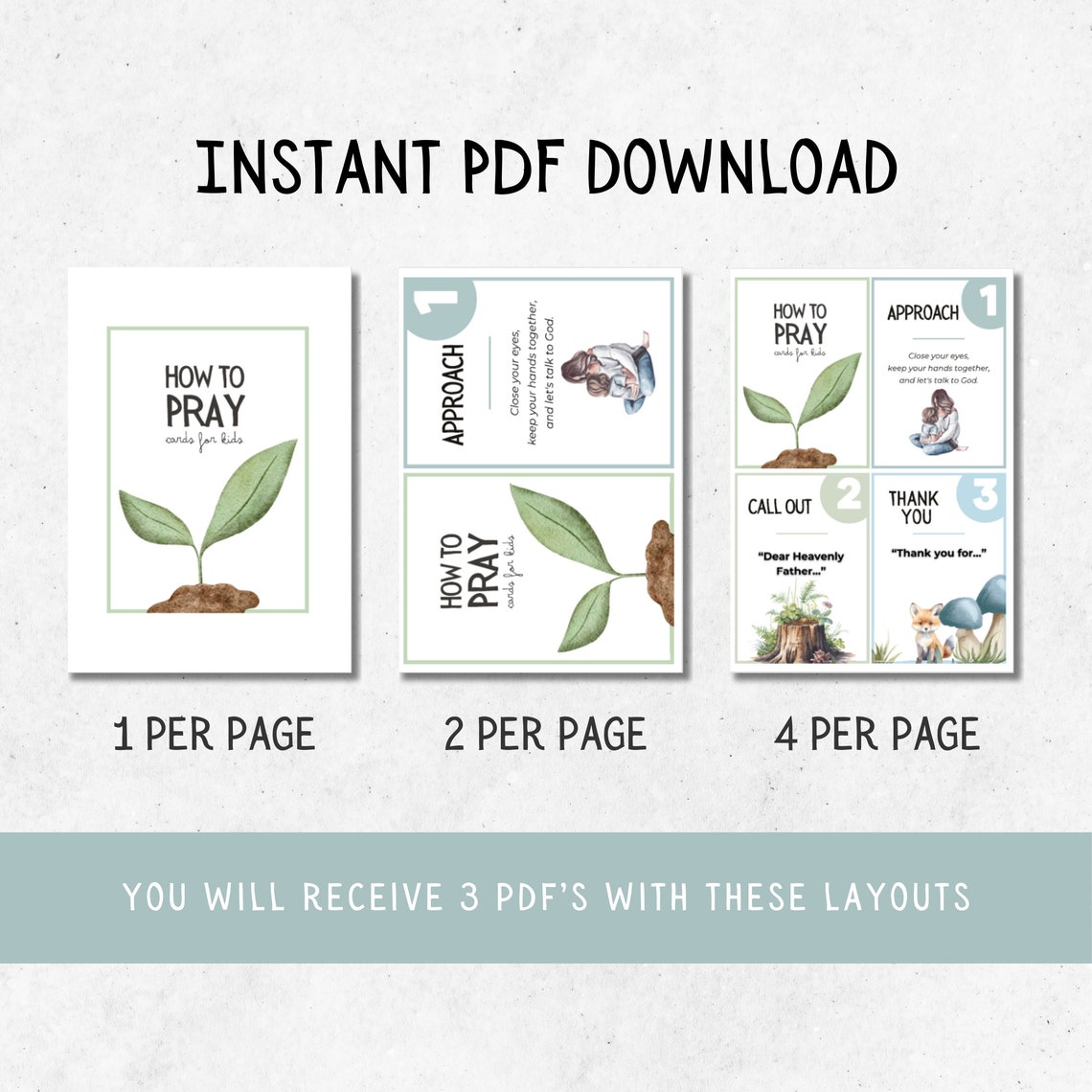 How to Pray Cards for Kids | Beginner Prayer Cards | Teach Little Ones ...