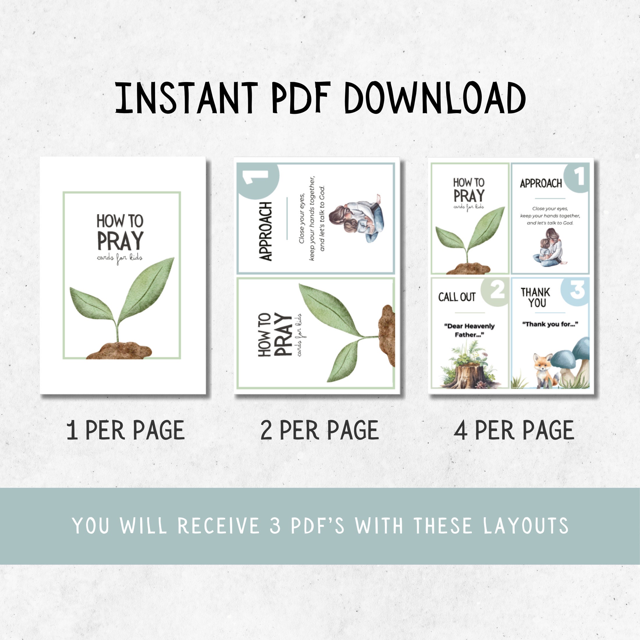 How to Pray Cards for Kids | Beginner Prayer Cards | Teach Little Ones ...