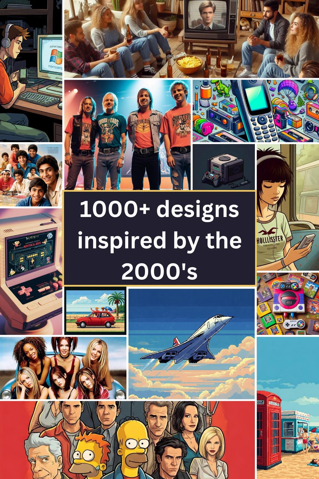 1000 Y2K Nostalgia Image Bundle 2000s Pop Culture Icons T-shirt Designs ...