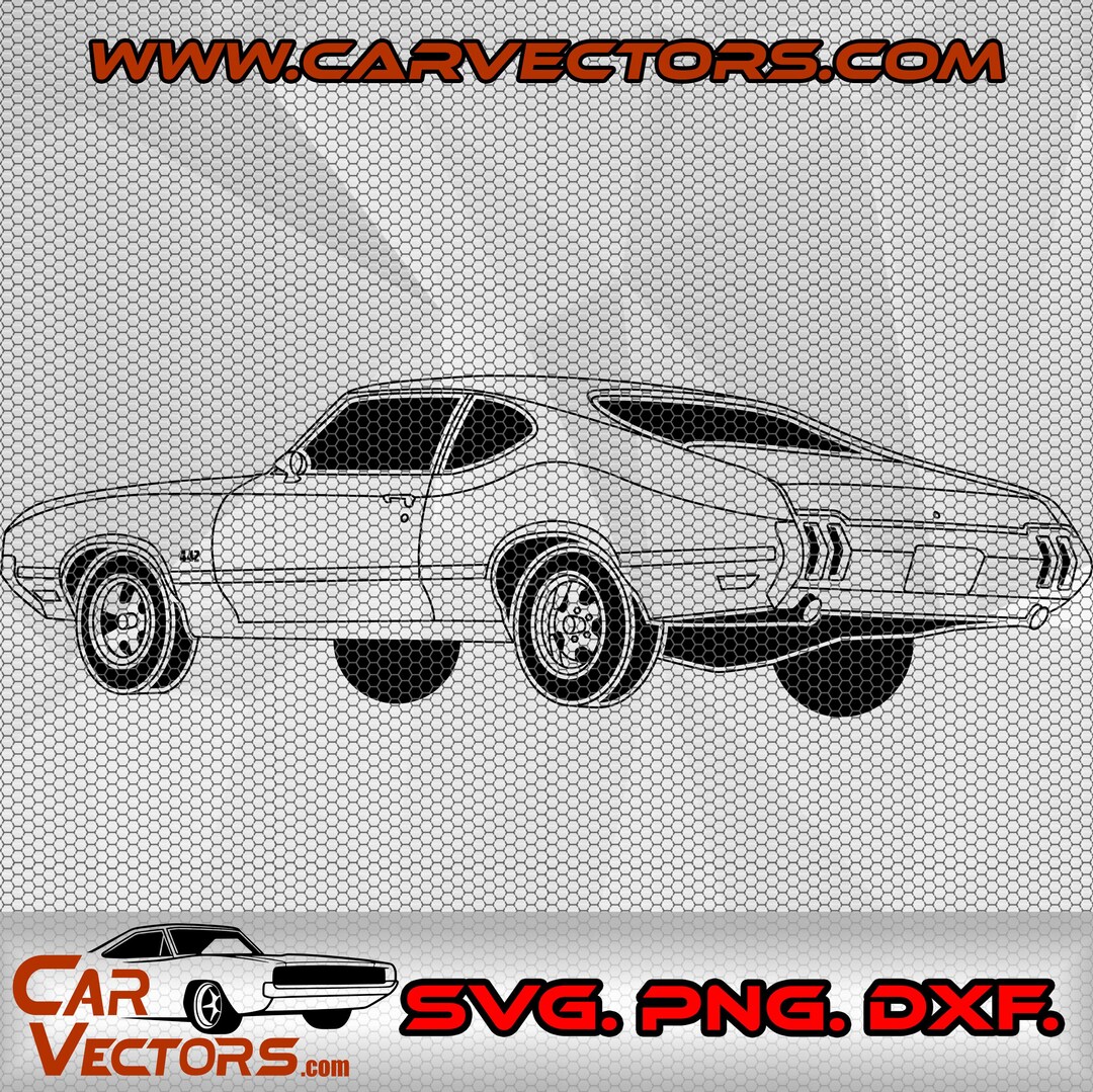 1970 Oldsmobile Cutlass 442 SVG, 70 Olds Cutlass 4-4-2 PNG, Vector Art ...