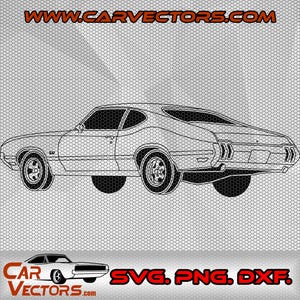 1970 Oldsmobile Cutlass 442 SVG, 70 Olds Cutlass 4-4-2 PNG, Vector Art ...