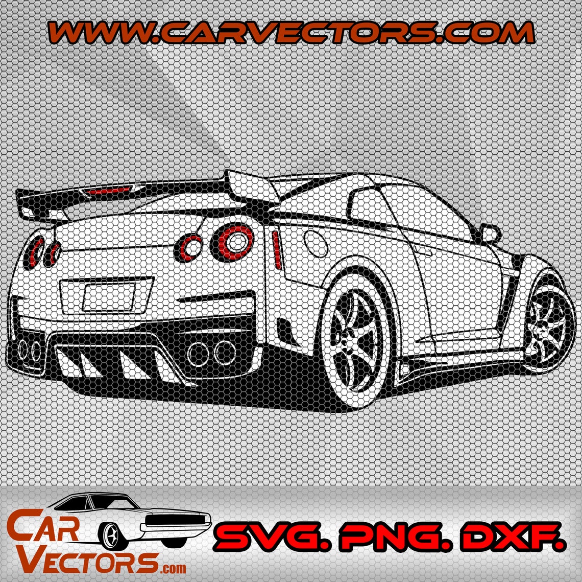 Nissan R35 Rear Side SVG, JDM Nissan Skyline R35 ,r35 Silhouette, R35 ...