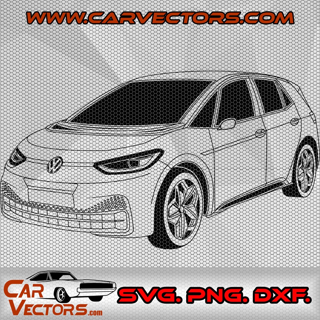 Volkswagen ID.3 SVG, Vw Id3 PNG, Volkswagen 3id Vector Art Illustration ...