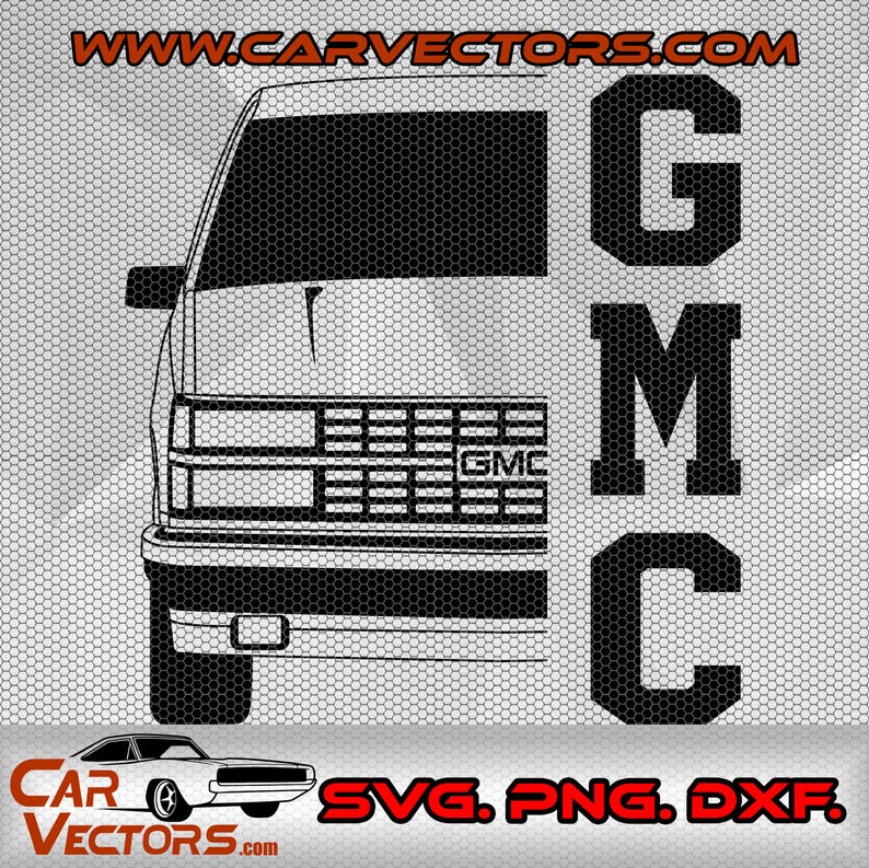 1990 GMC 1500 Truck Front View Classic American PNG SVG, Cut File ...