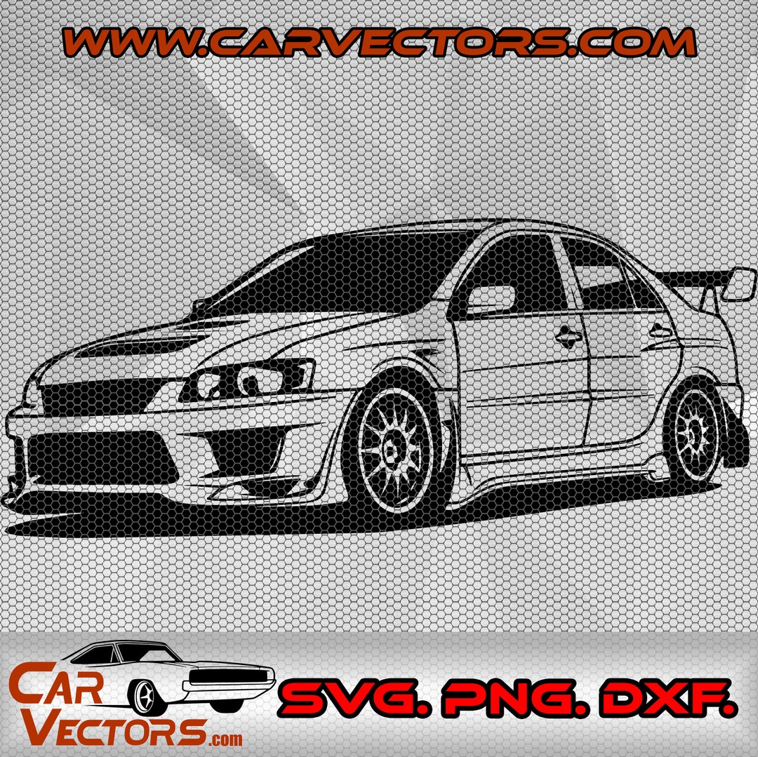 2006 Mitsubishi Lancer Evo 9 SVG, Evo VI Png, Vector Art Illustration ...