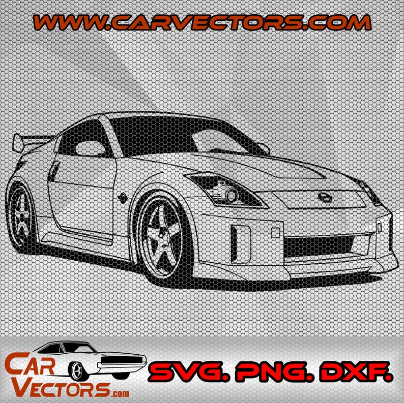 Nissan 350z 2003 SVG, Vector Art Illustration Drawing, Nissan 350z ...