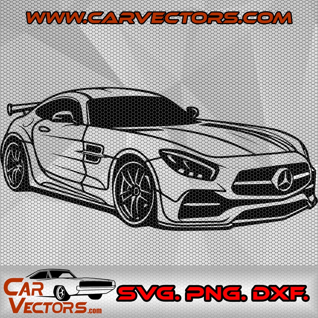 Mercedes AMG GT R SVG, 2018 Mercedes-amg GT4 Png, Vector Art,mercedes ...