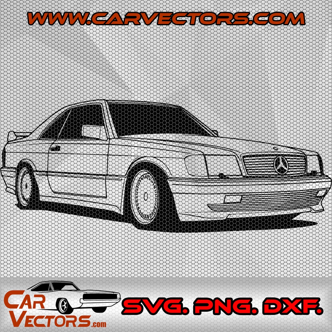 Mercedes 560 SEC SVG, Mercedes 500 Sec PNG, Vector Art, Illustration ...