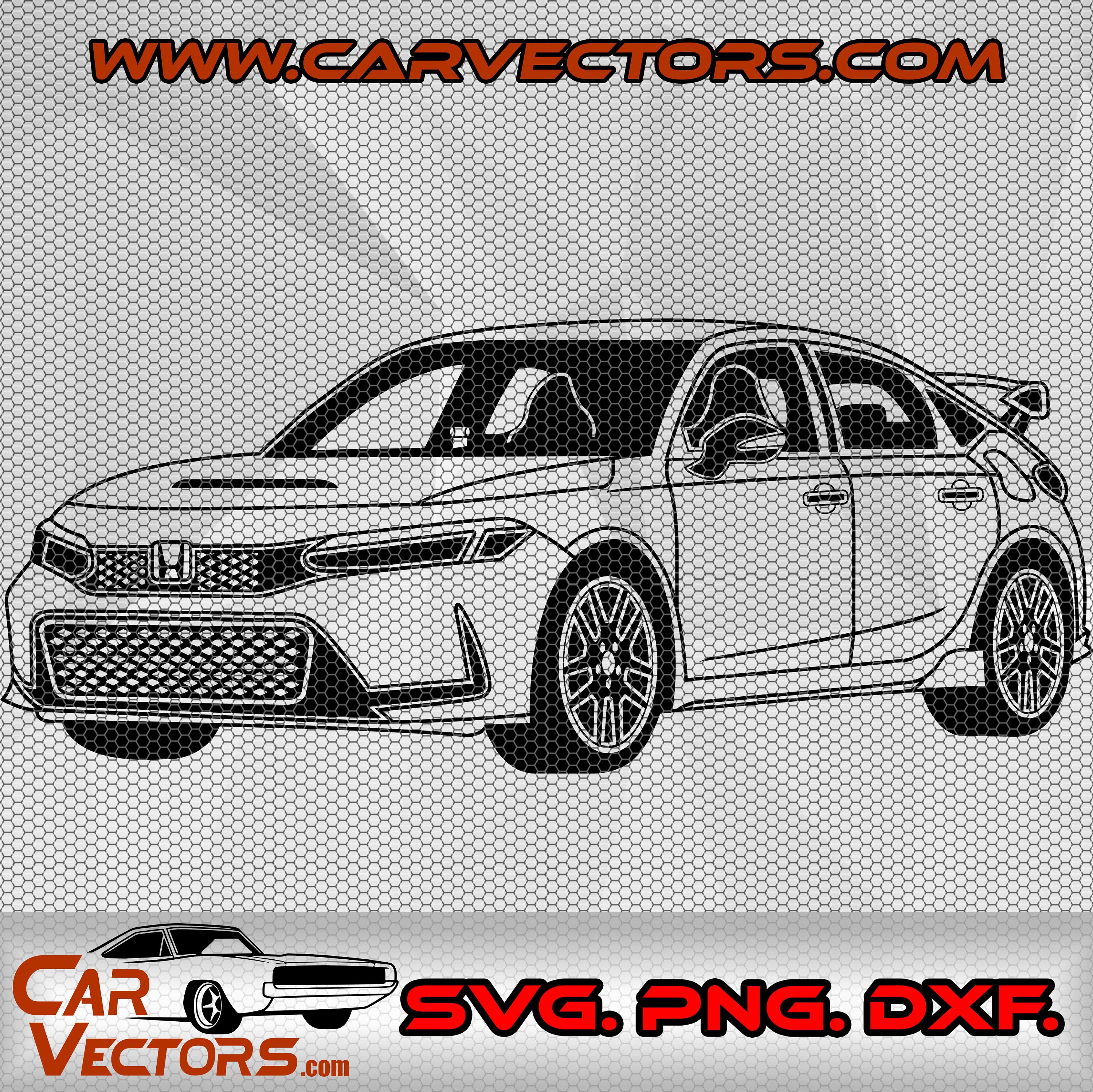 Honda Civic Type R 2024 JDM PNG SVG, Cut File, Drawing ,illustration ...