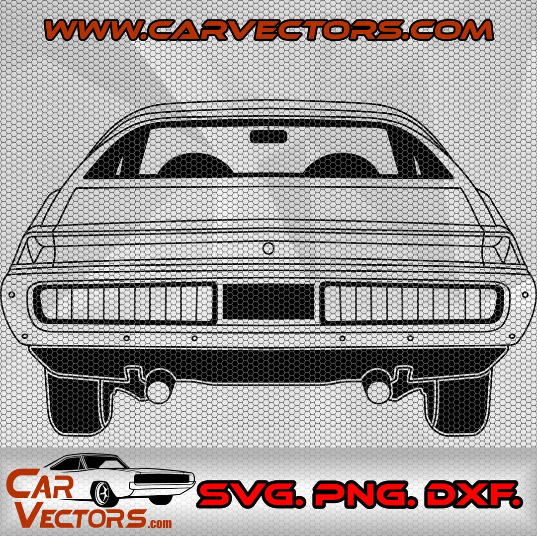1974 Charger Rear Side SVG, 1974 Charger Rear View PNG, 1974 Charger ...