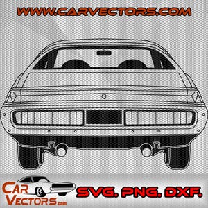 1974 Charger Rear Side SVG, 1974 Charger Rear View PNG, 1974 Charger ...
