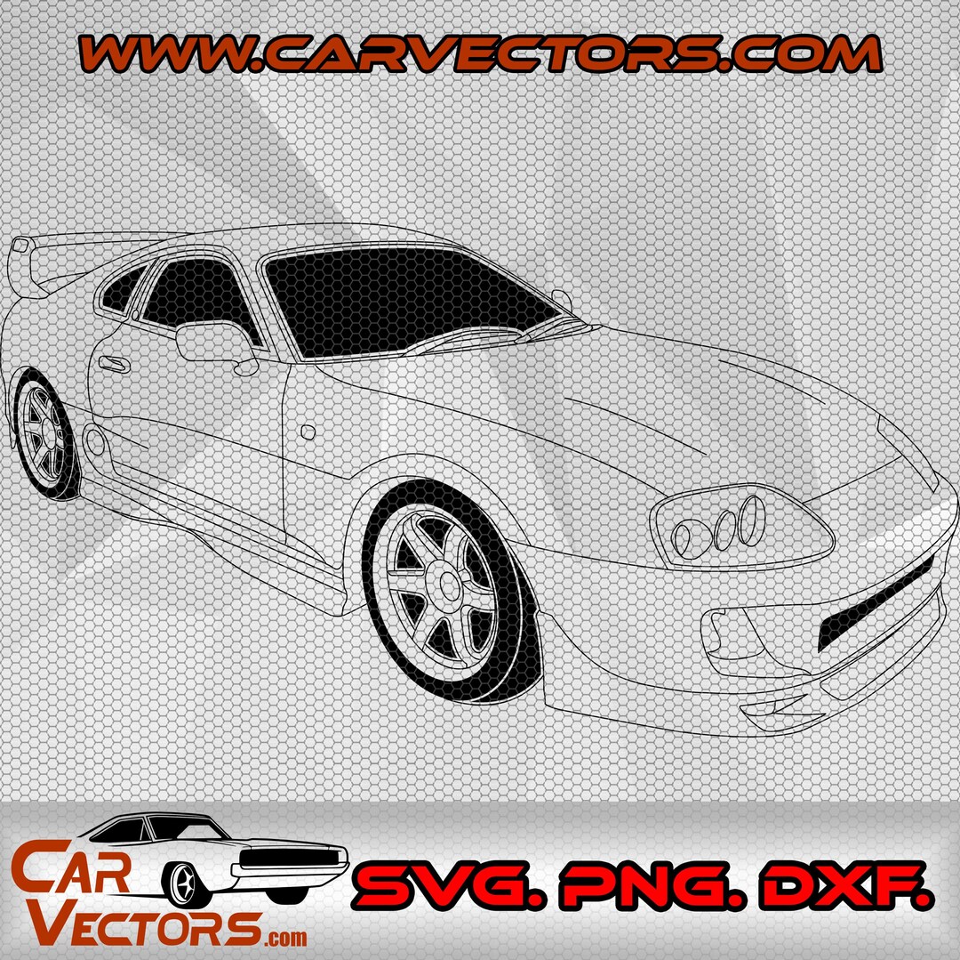 Toyota Supra MK4 1994 SVG, Vector Art Illustration Drawing, Supra MK4 ...
