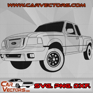 Ford Ranger 2004 SVG Pick up Truck PNG SVG, Cut File, Drawing ...