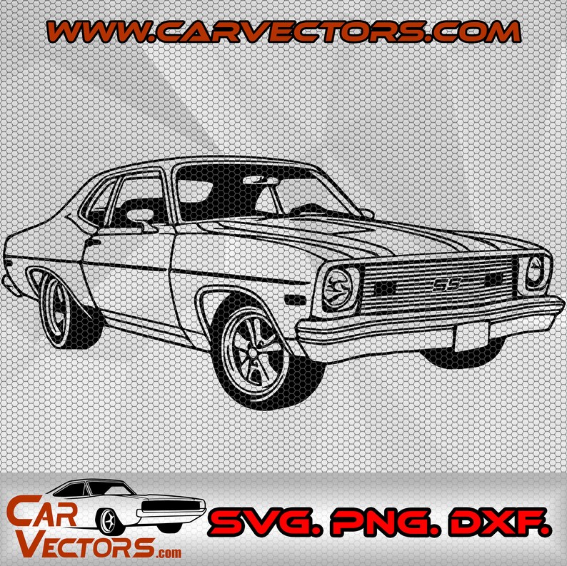 Chevrolet Nova SS 1973 American Muscle SVG, PNG, Vector Art ...