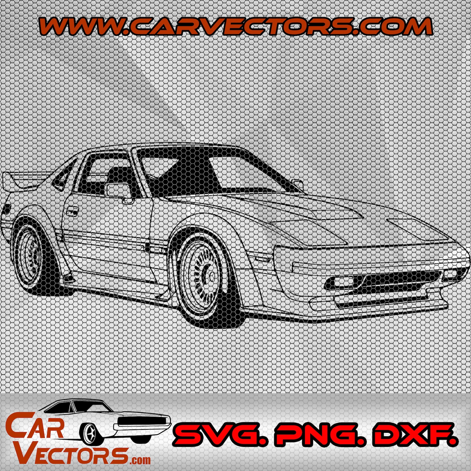 1981 MAZDA RX7 SA Svg, JDM Mazda Rx7 Wankel Cricut, RX7 Silhouette, RX7 ...