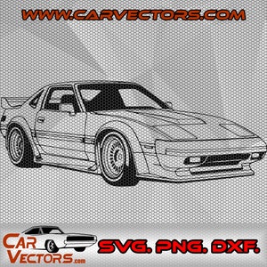 1981 MAZDA RX7 SA Svg, JDM Mazda Rx7 Wankel Cricut, RX7 Silhouette, RX7 ...