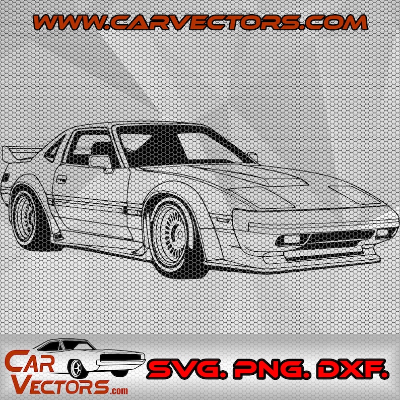 1981 MAZDA RX7 SA Svg, JDM Mazda Rx7 Wankel Cricut, RX7 Silhouette, RX7 ...