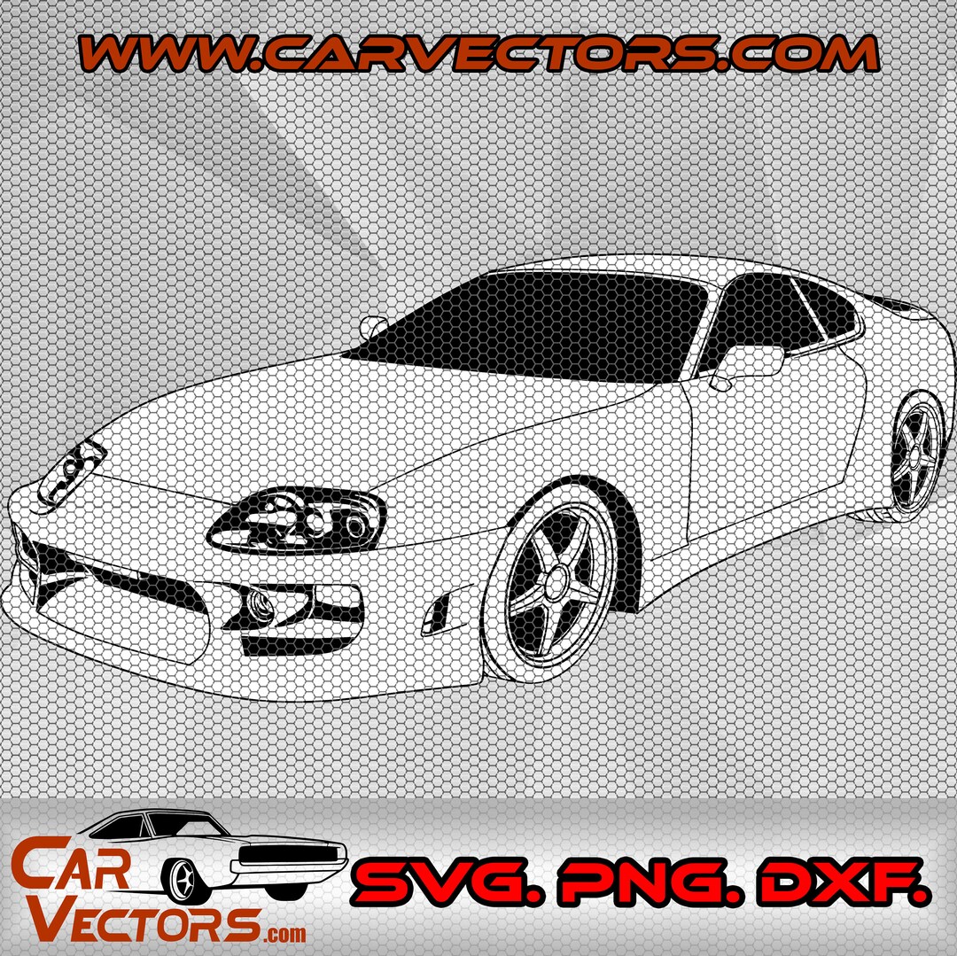 Toyota Supra MK4 1994 SVG, Vector Art Illustration Drawing, Supra MK4 ...