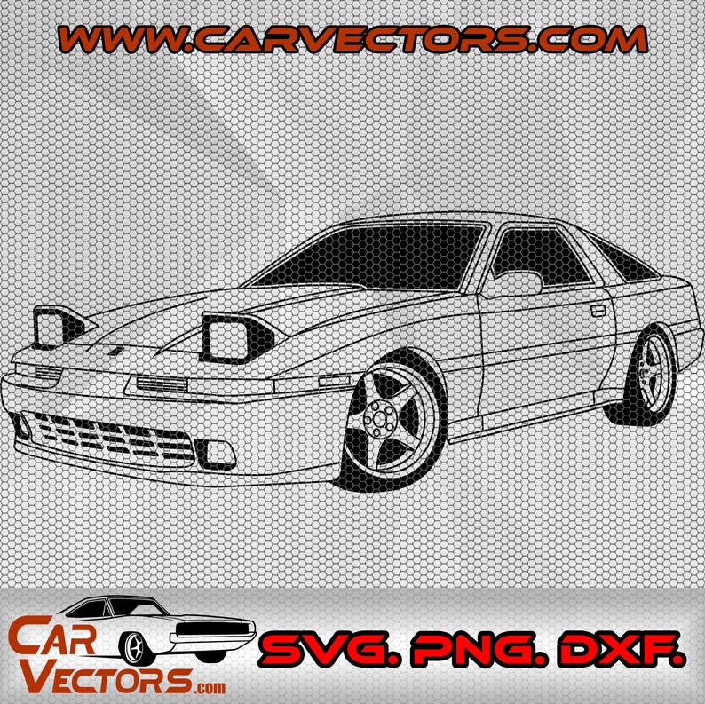 Toyota Supra MK3 SVG, Vector Art Illustration Drawing, Supra MK3 Vector ...