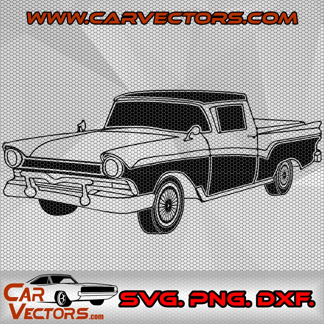 Ford Ranchero 1957 Pick up Classic American Svg, Drawing ,illustration ...